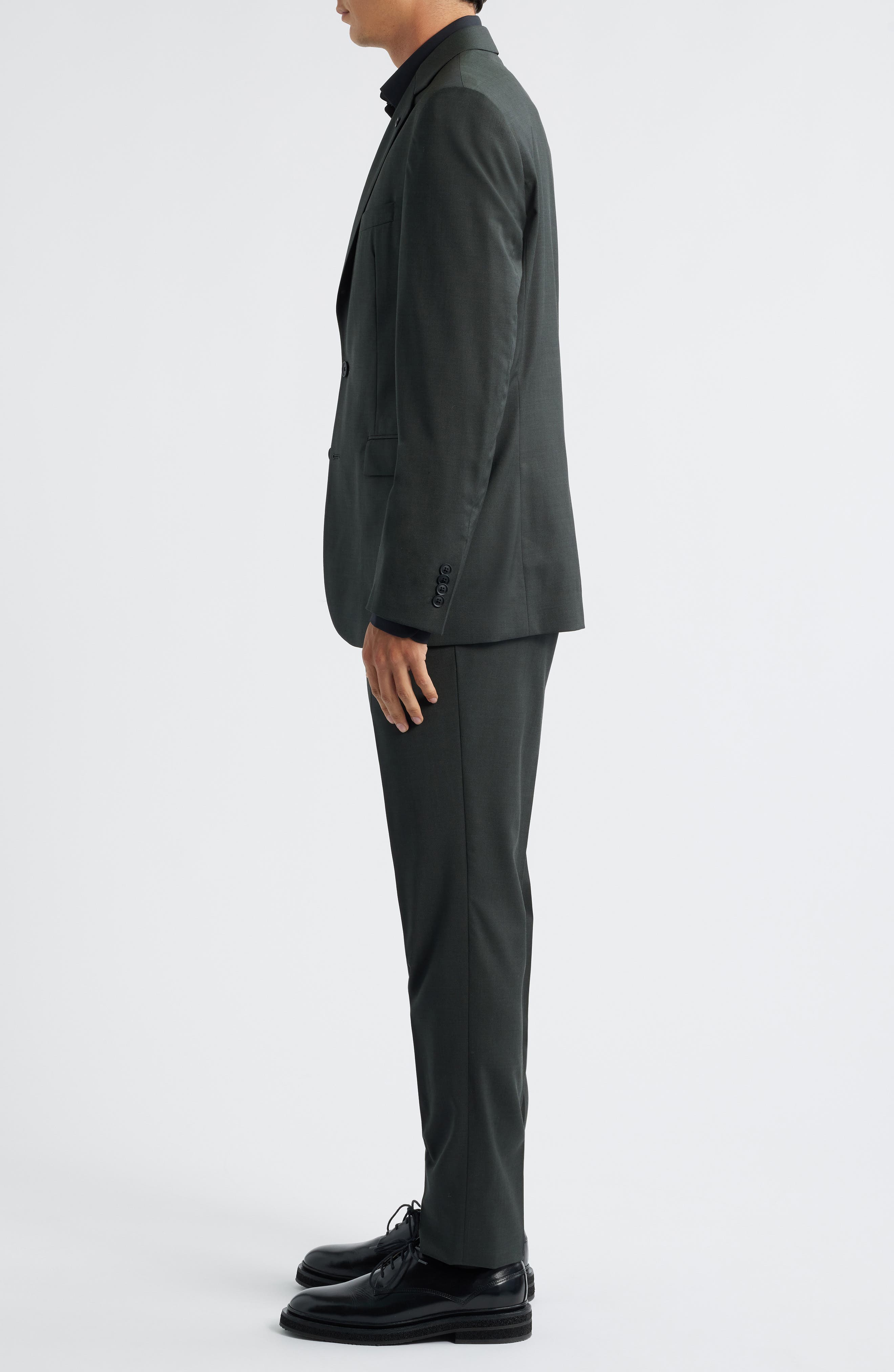 AllSaints Ross Slim Fit Olive Green Wool Suit | Nordstrom