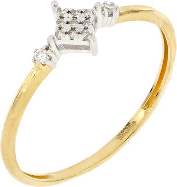 Bony Levy Two-Tone 18K Gold 3X3 Pave Diamond Ring - 0.06 ctw ...