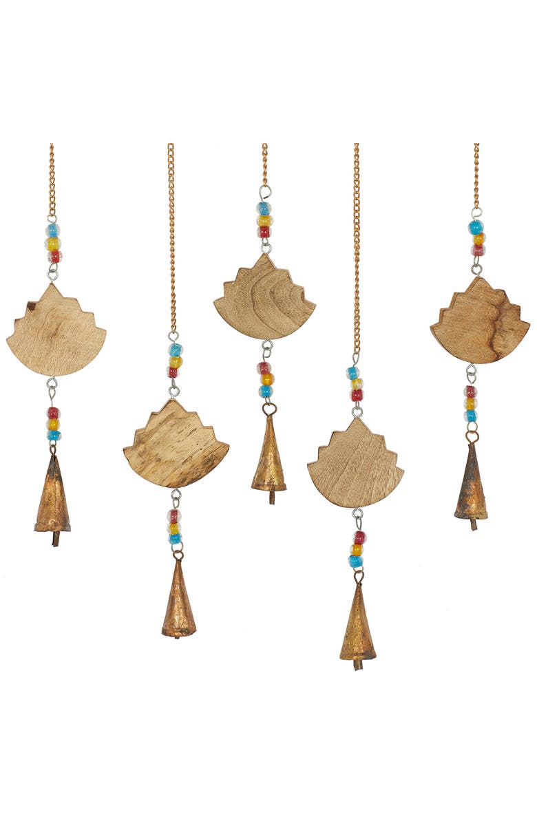 GINGER BIRCH STUDIO Gold-Tone Mango Wood Eclectic Style Windchime ...