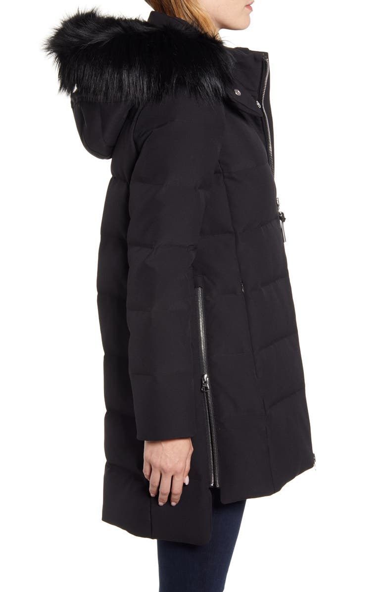 Derek Lam 10 Crosby Down Hooded Jacket with Genuine Fox Fur Trim ...