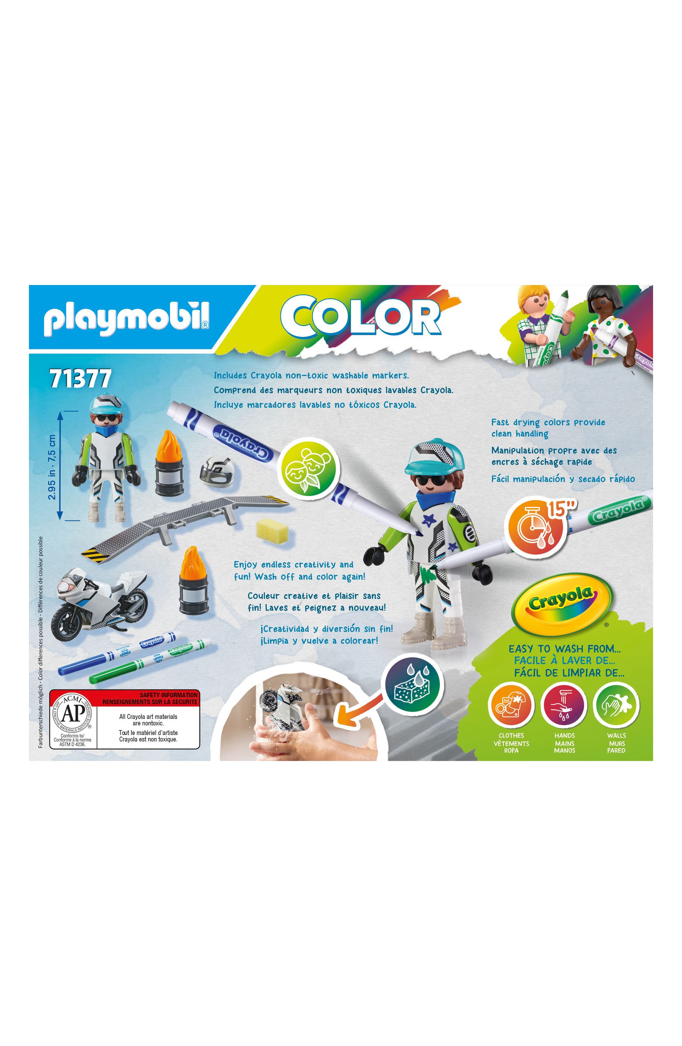 PLAYMOBIL Color with Crayola Motorbike Playset | Nordstromrack
