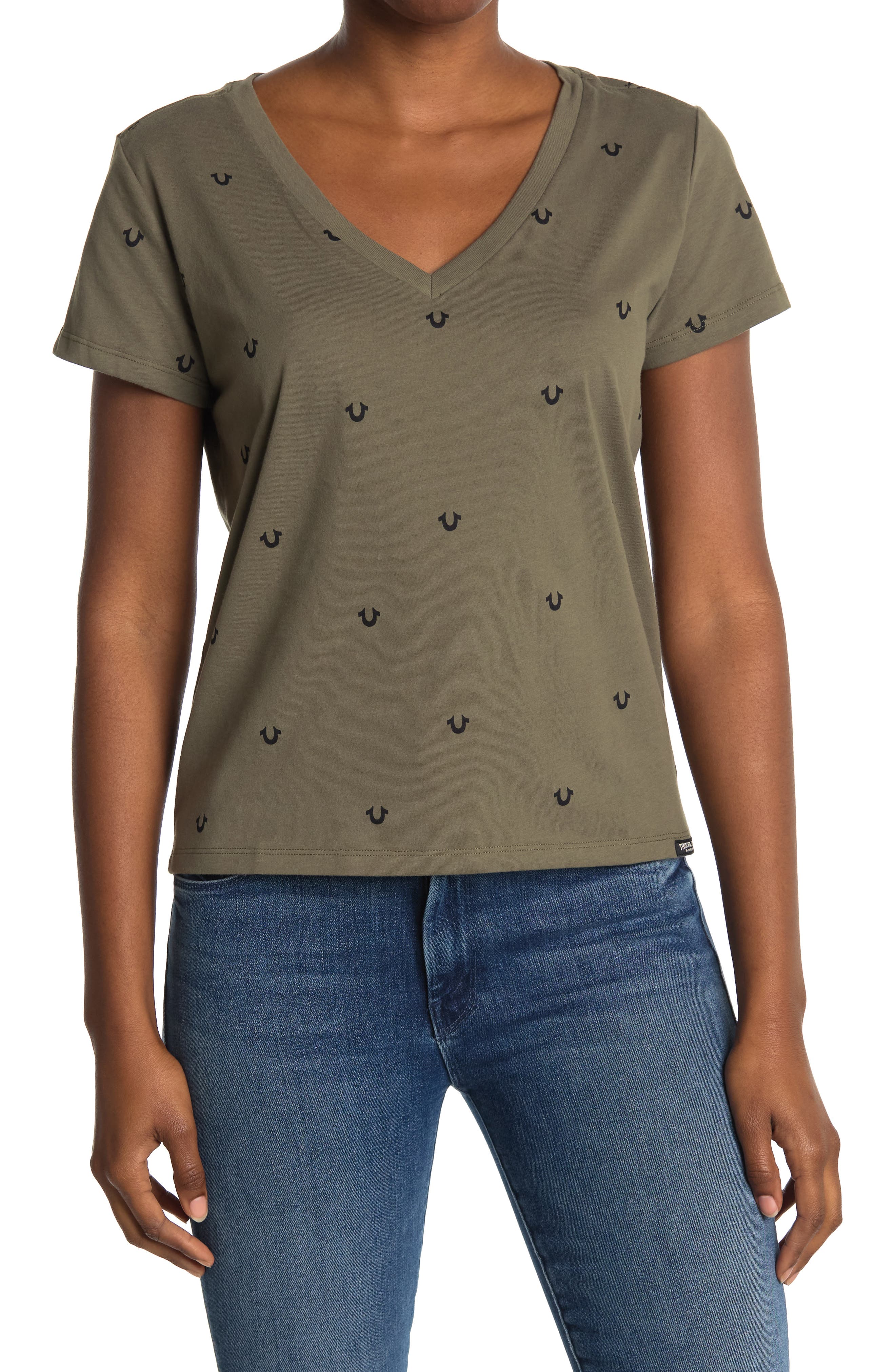 True Religion Logo Print V-Neck T-Shirt | Nordstromrack