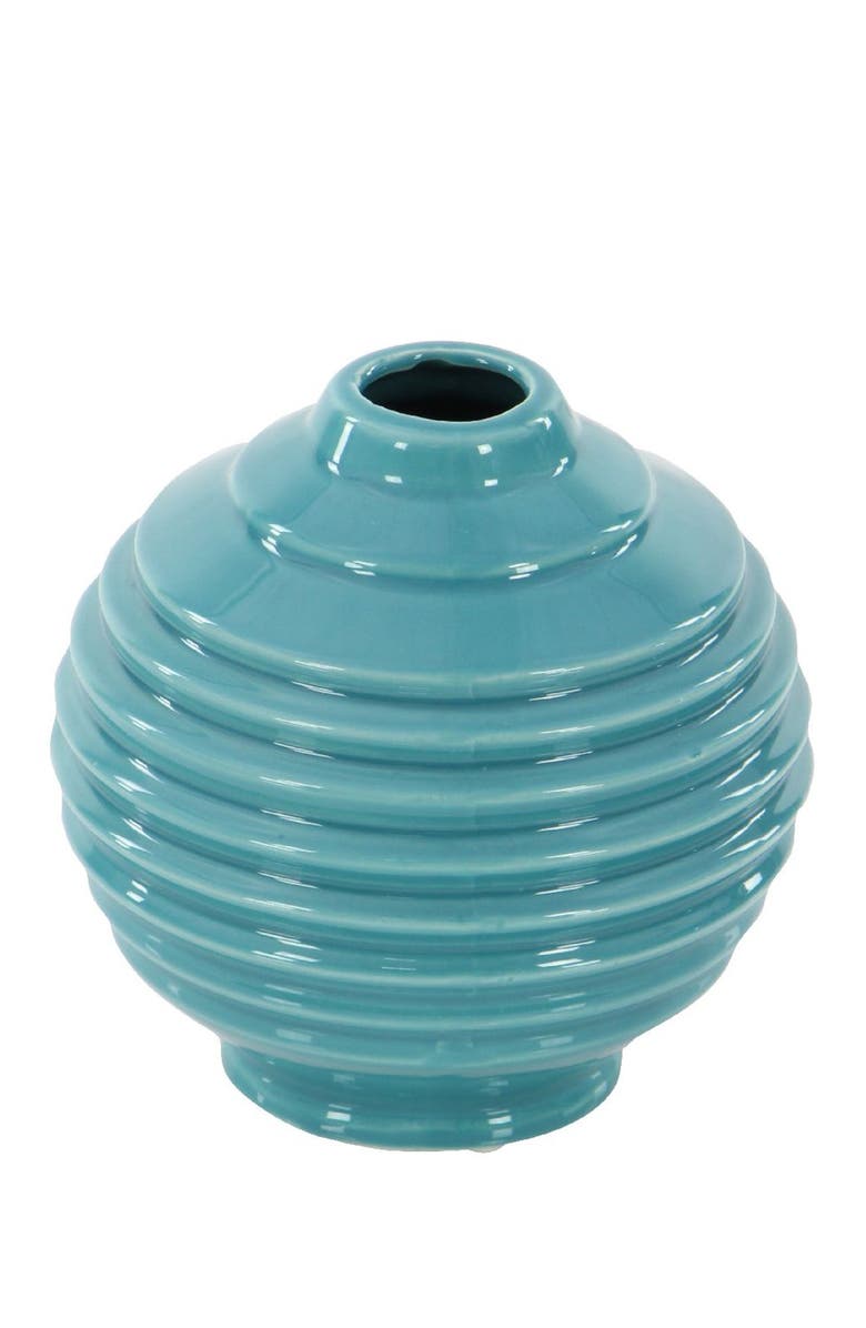 VIVIAN LUNE HOME Blue Ceramic Vase with Varying Patterns - Set of 3 ...