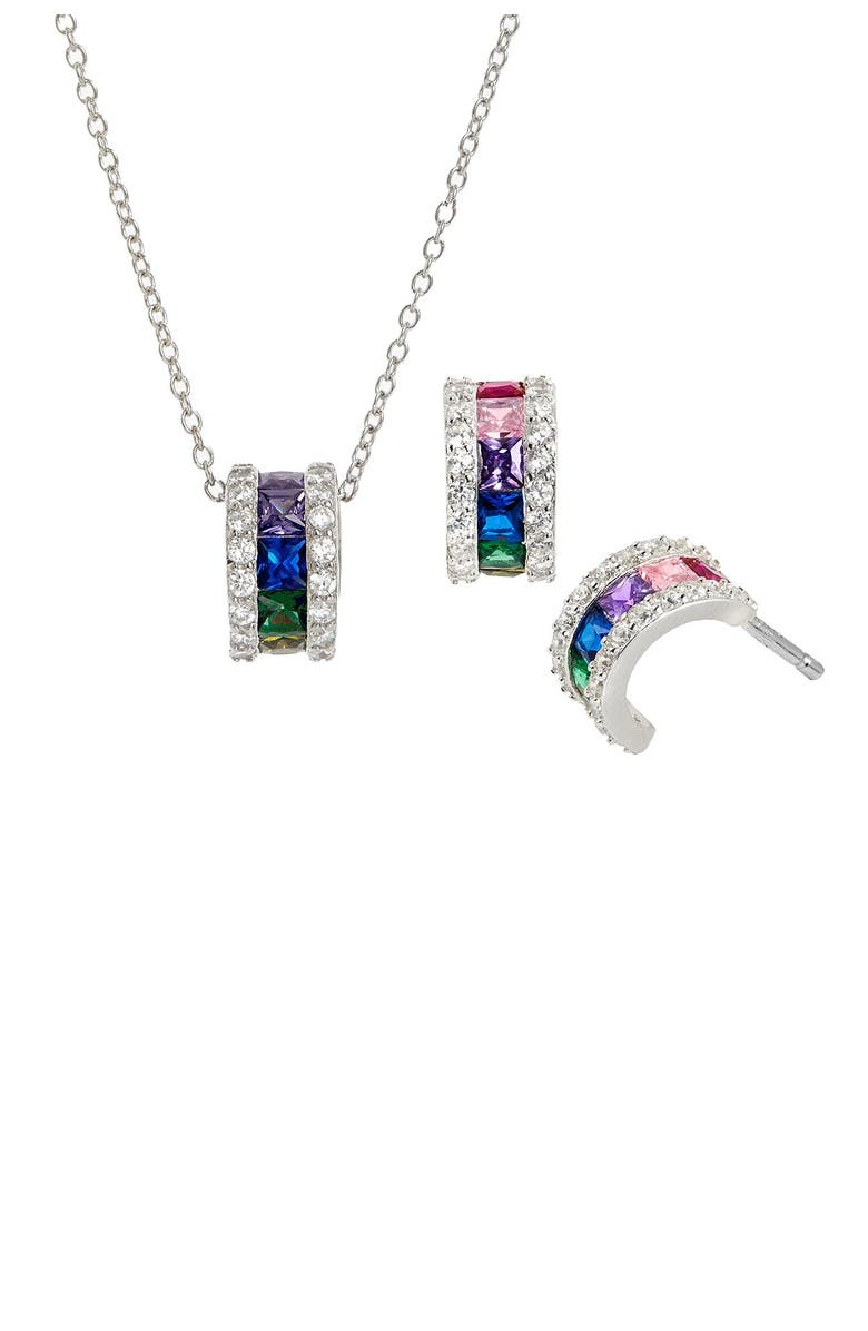 SAVVY CIE JEWELS Sterling Silver Rhondell Earrings & Pendant Necklace ...