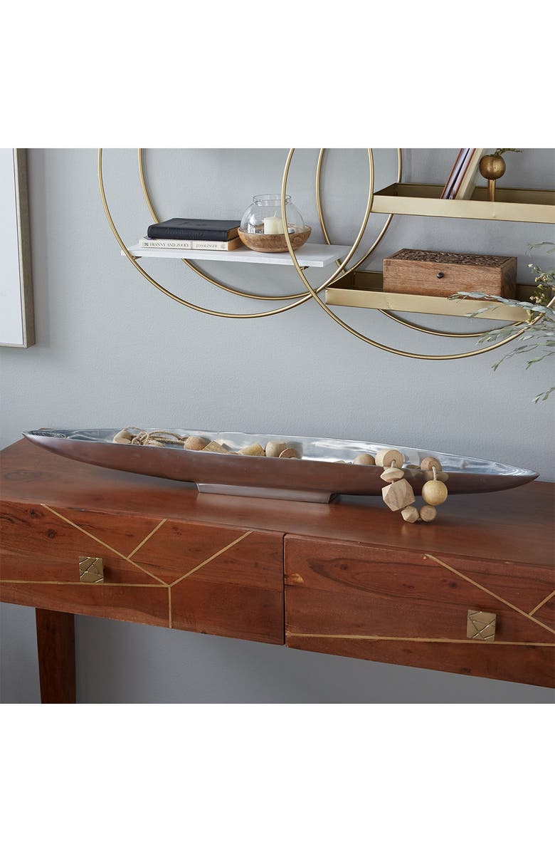 WILLOW ROW Polished Silver Modern Canoe Tray | Nordstromrack