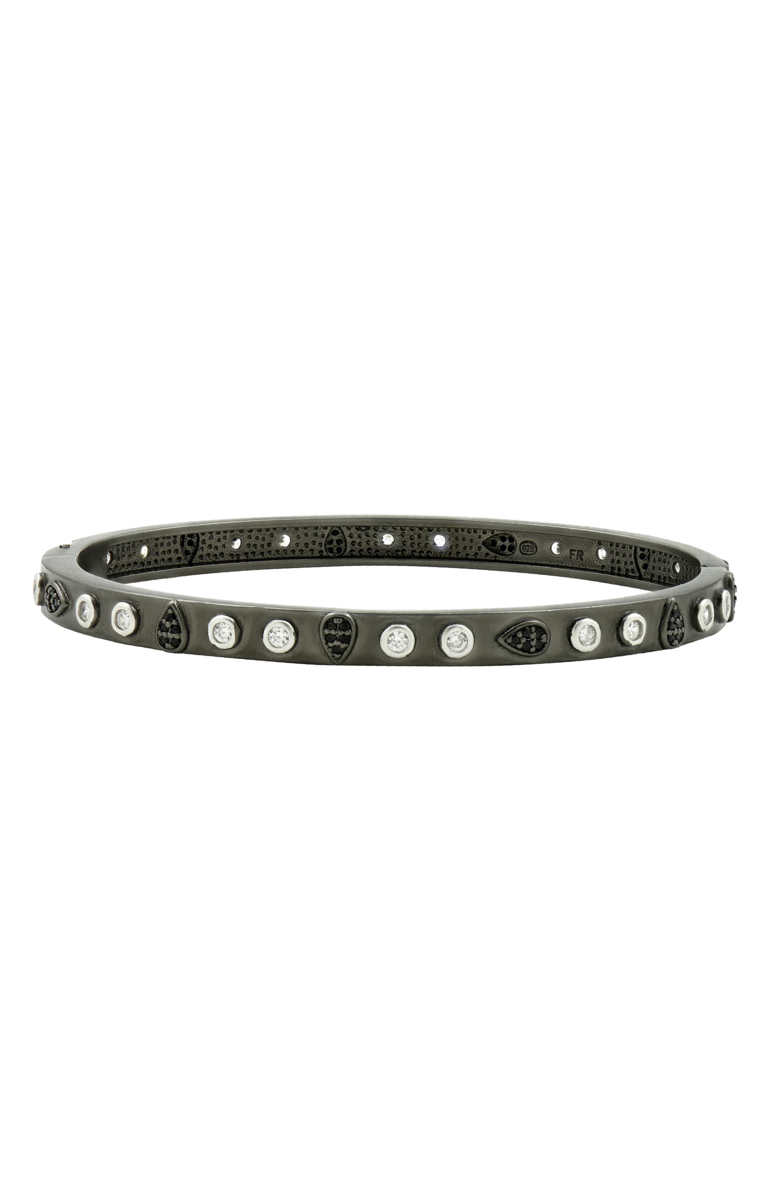 FREIDA ROTHMAN Studded Teardrop Hinge Bangle | Nordstromrack