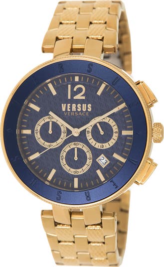 VERSUS Versace Men's Gold IP Blue Dial Bracelet Watch, 44mm | Nordstromrack
