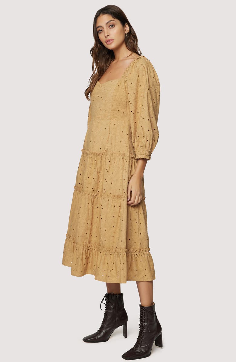 Lost + Wander Desert Flower Eyelet Puff Sleeve Minidress | Nordstromrack