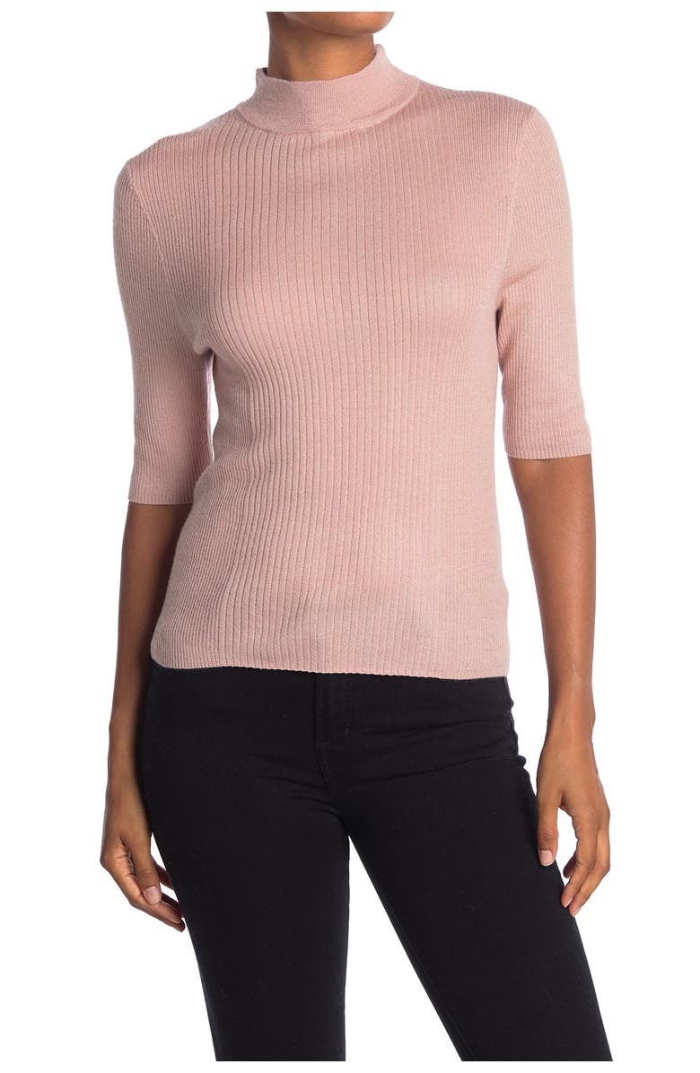 360 CASHMERE Pearl Ribbed Knit Mock Neck Cashmere Sweater | Nordstromrack