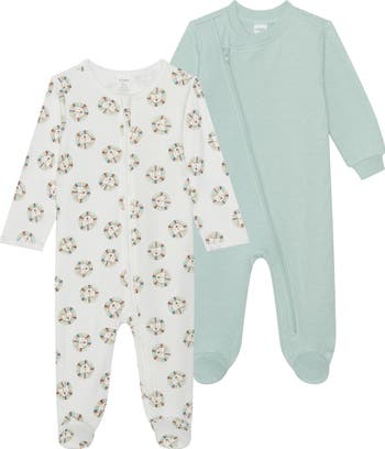 PL Baby by Petit Lem 2-Pack Zip Footies | Nordstromrack