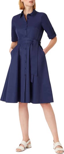 Hobbs Tyra Roll Tab Sleeve Shirtdress | Nordstrom