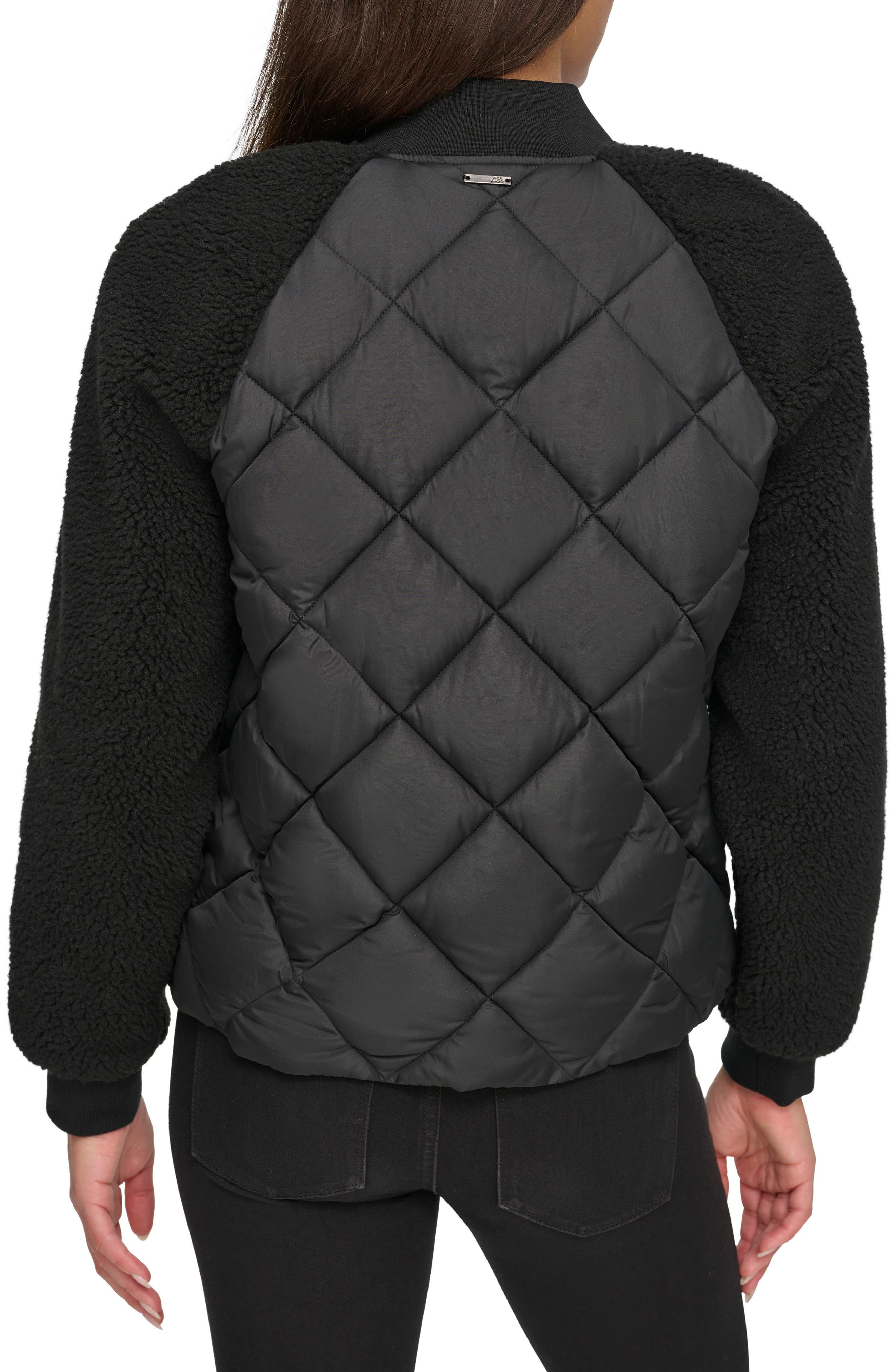 Andrew Marc Sport Mix Media Quilted Bomber Jacket | Nordstromrack