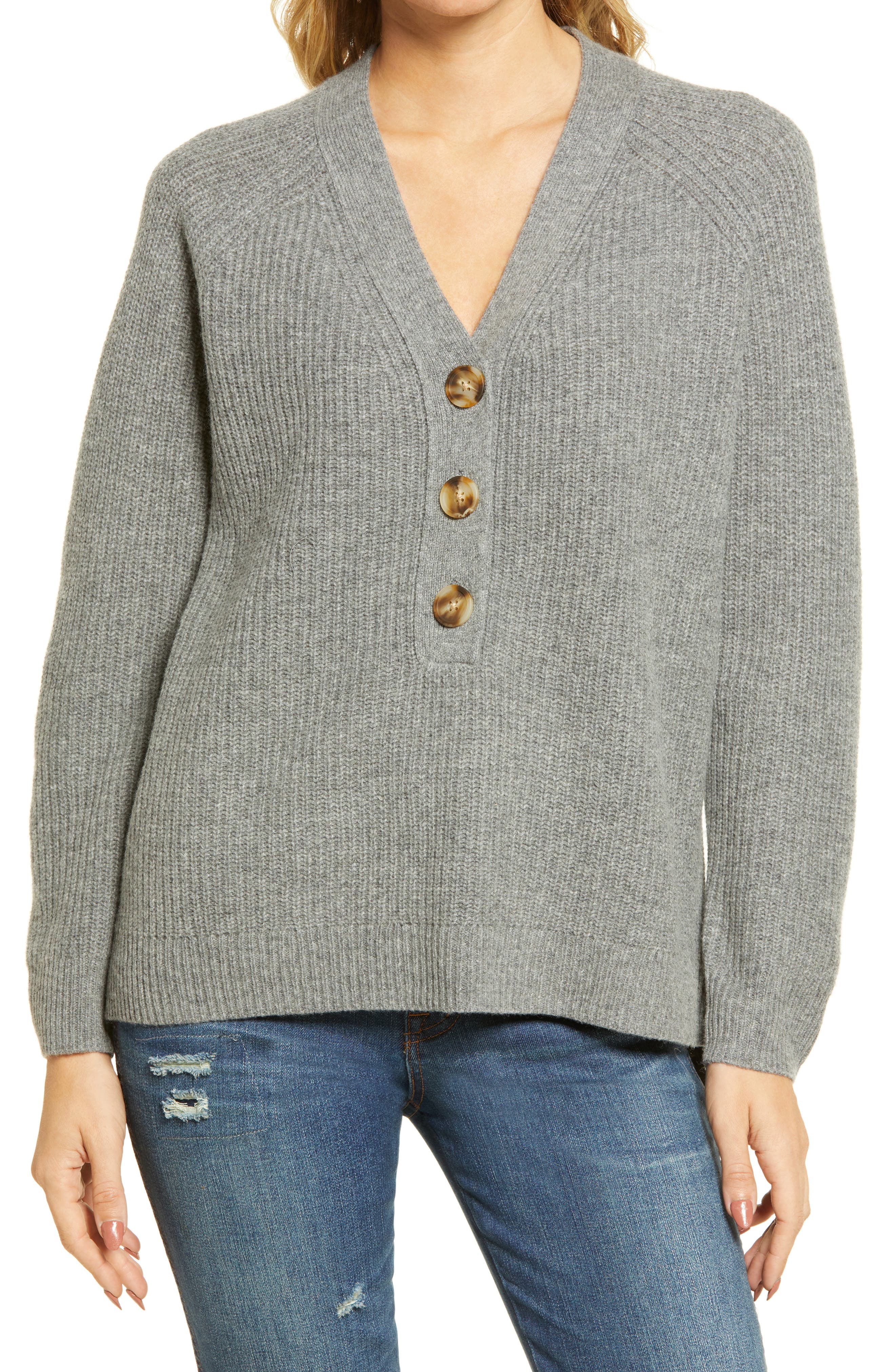 Madewell Lyle Rib Henley Sweater | Nordstromrack