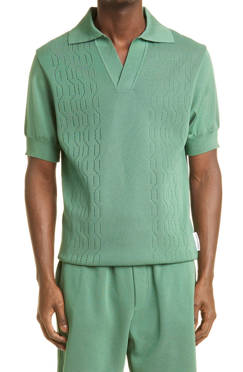 FARAH x Bianca Saunders Gibbs Pointelle Detail Polo | Nordstrom