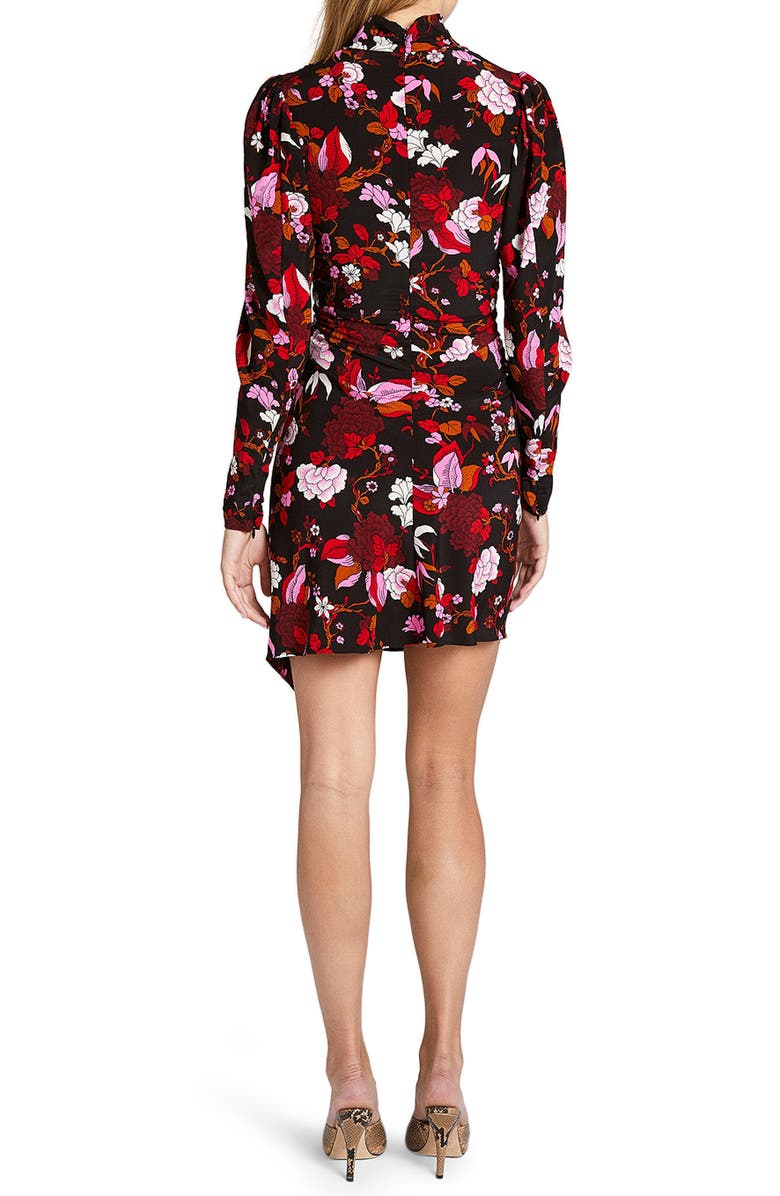 A.L.C. Marcel Long Sleeve Ruched Stretch Silk Minidress | Nordstromrack