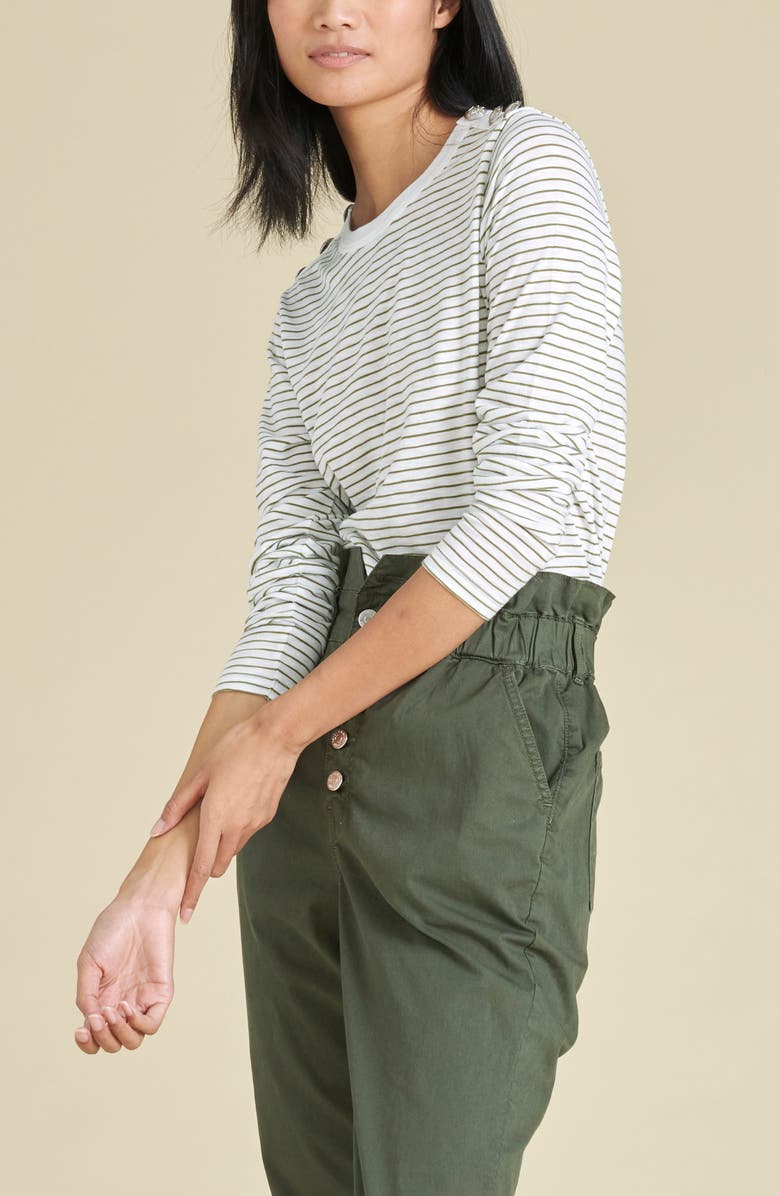 Veronica Beard Annemarie Stripe Long Sleeve Cotton Top | Nordstromrack