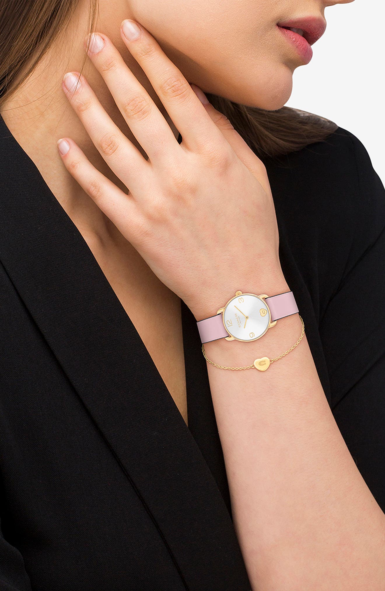COACH Elliot Leather Strap Watch & Bracelet Set, 28mm | Nordstrom