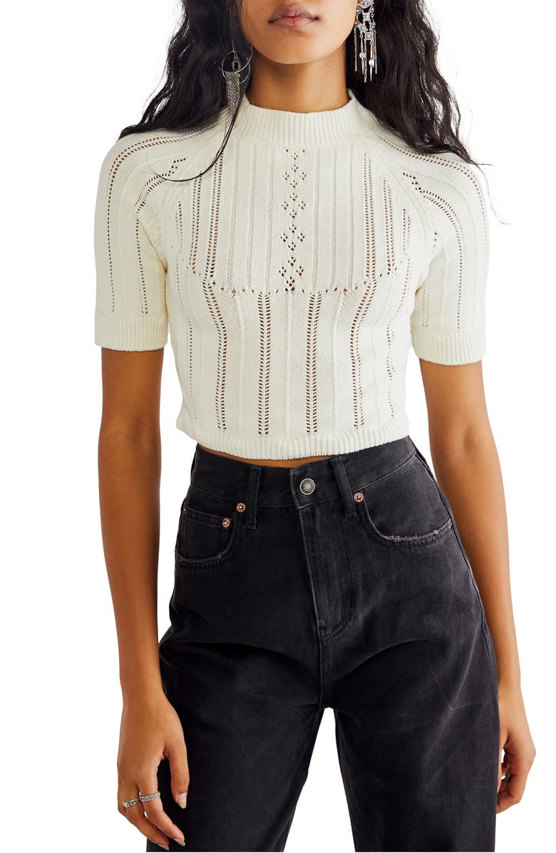 Free People The Romy Pointelle Stitch Crop Top | Nordstrom