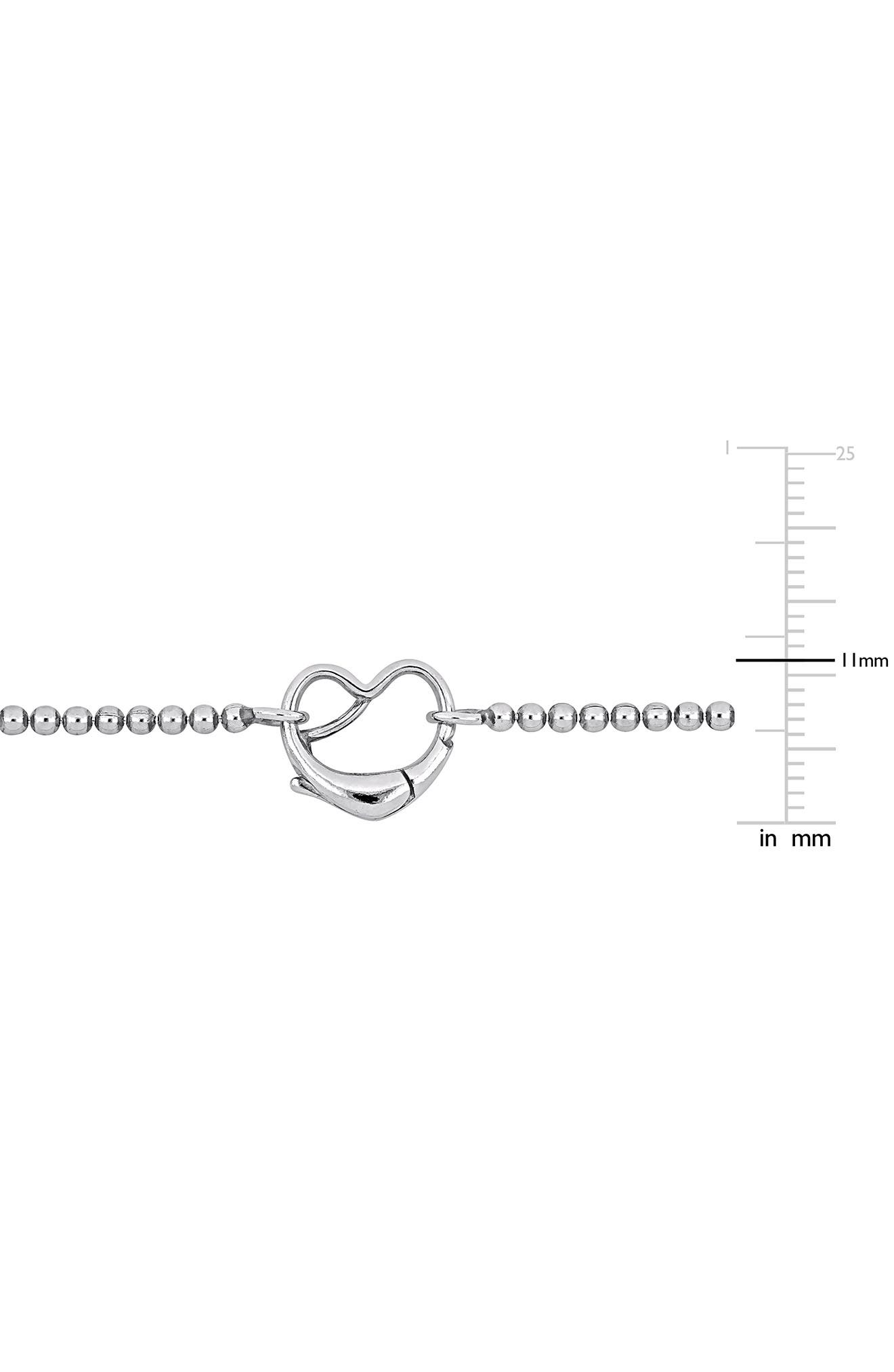 DELMAR Sterling Silver Ball Chain Heart Clasp Necklace | Nordstromrack