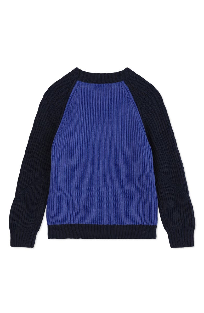 KENZO Kids' Logo Patch Cotton & Wool Rib Crewneck Sweater | Nordstromrack