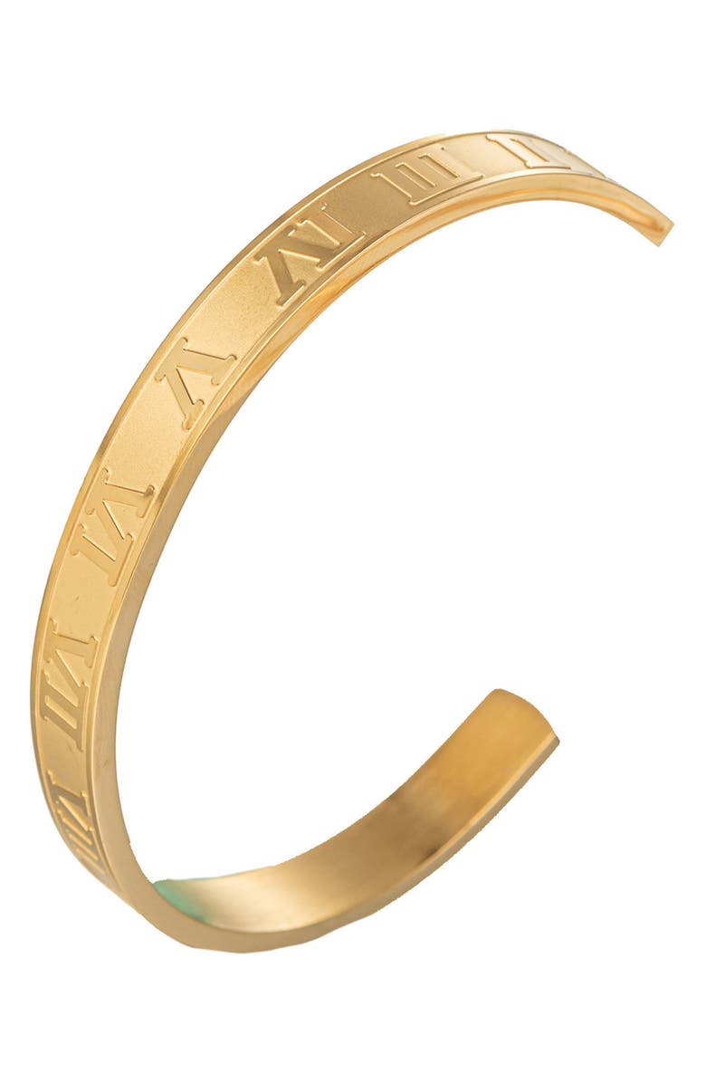 EYE CANDY LOS ANGELES 18K Gold Plated Roman Open Cuff Bracelet ...