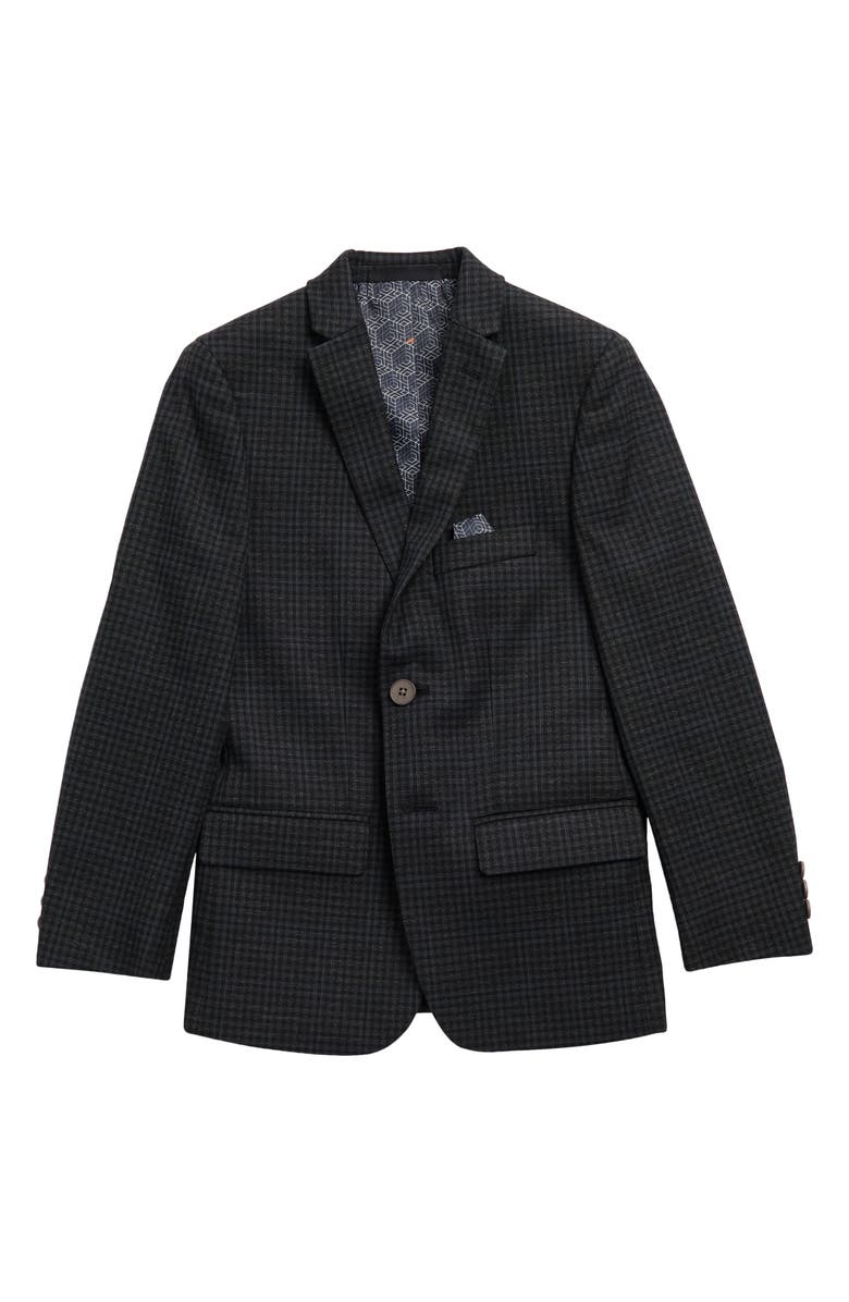 Tallia Kids' Charcoal Windowpane Two Button Notch Lapel Sport Coat ...