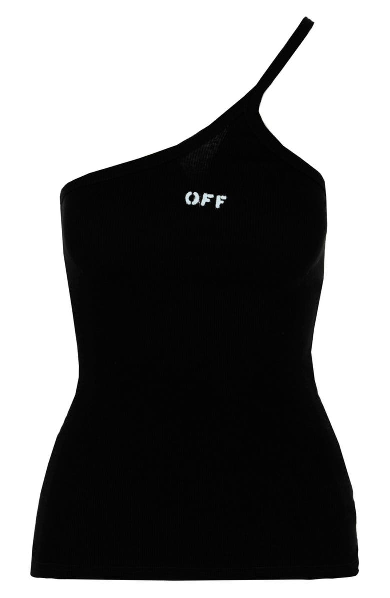 Off-White Logo Stamp Ribbed Asymmetric Camisole | Nordstromrack