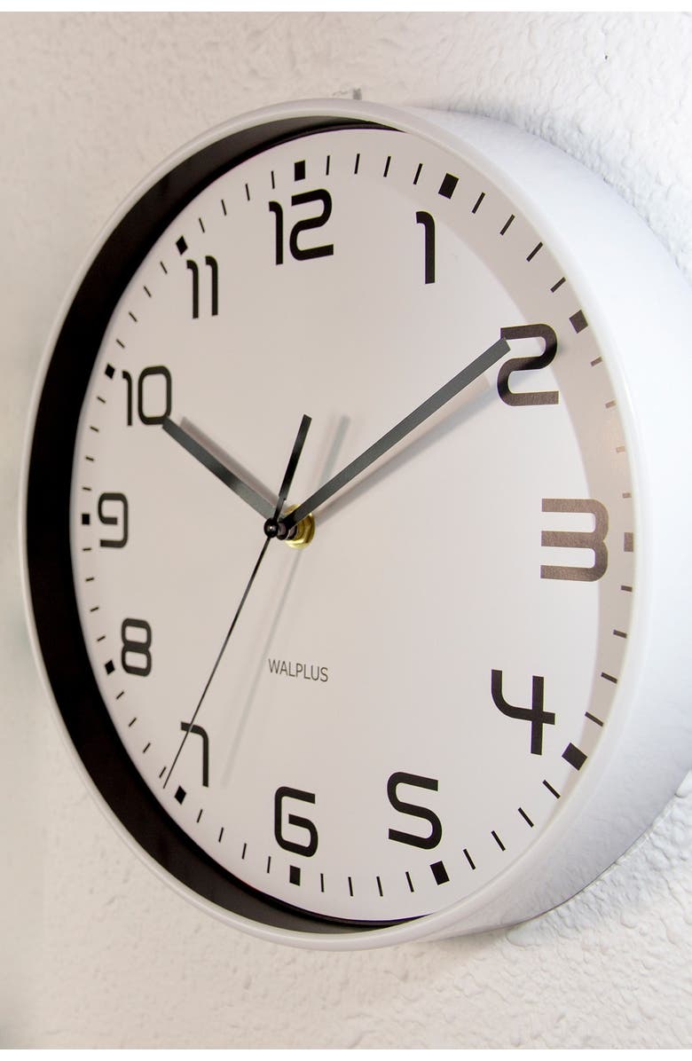 WALPLUS White ChicTime White 25cm Wall Clock Silent Movement Home ...