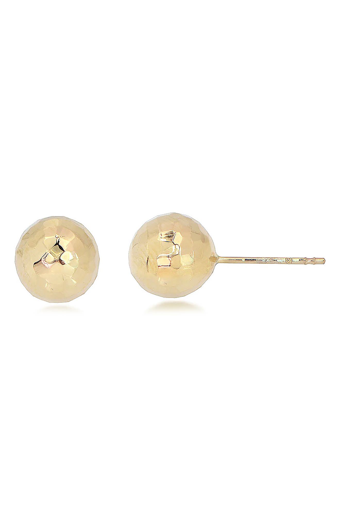 CANDELA JEWELRY 14K Yellow Gold Textured Ball Stud Earrings | Nordstromrack