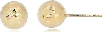 CANDELA JEWELRY 14K Yellow Gold Textured Ball Stud Earrings | Nordstromrack