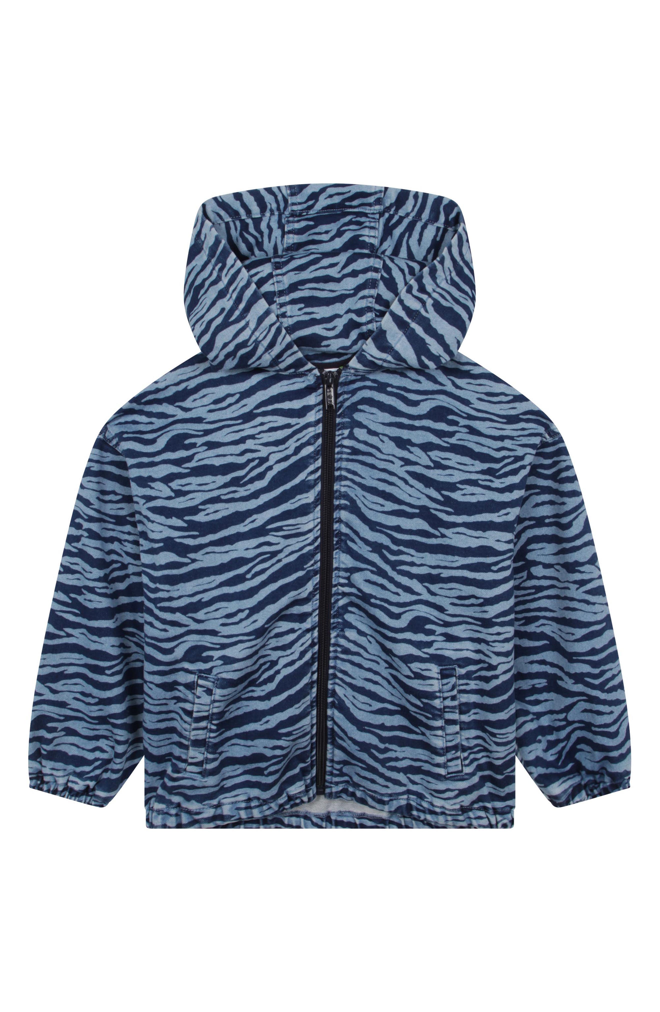 KENZO Kids' Tiger Stripe Zip-Up Graphic Hooded Jacket | Nordstromrack