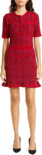 Self-Portrait Wool Blend Tweed Minidress | Nordstrom