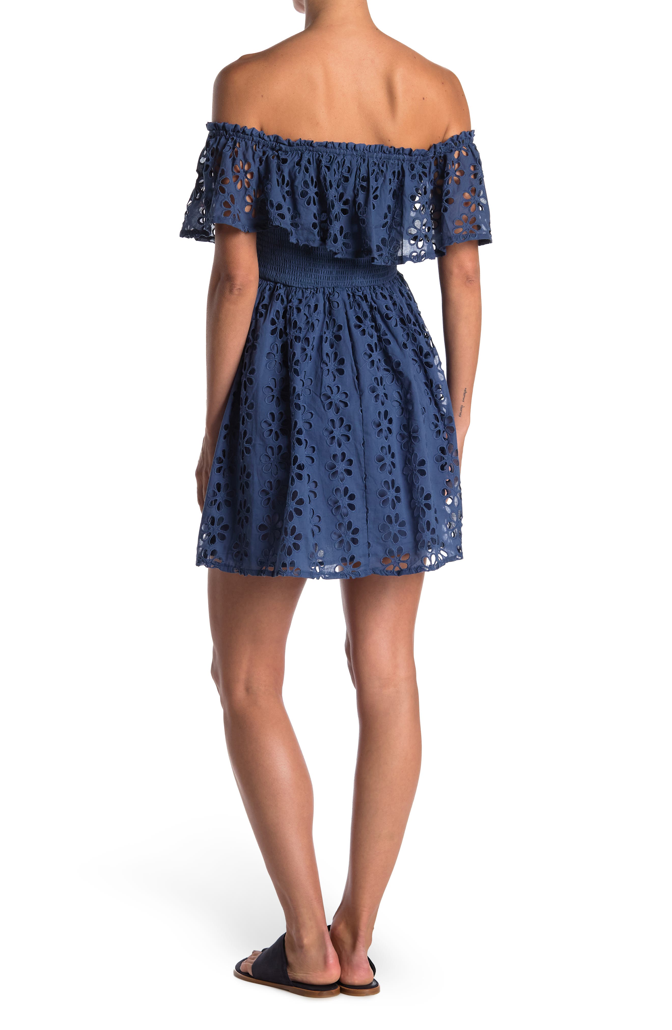 THREADS AND STATES THREADS & STATES Eyelet Off-The-Shoulder Ruffle ...
