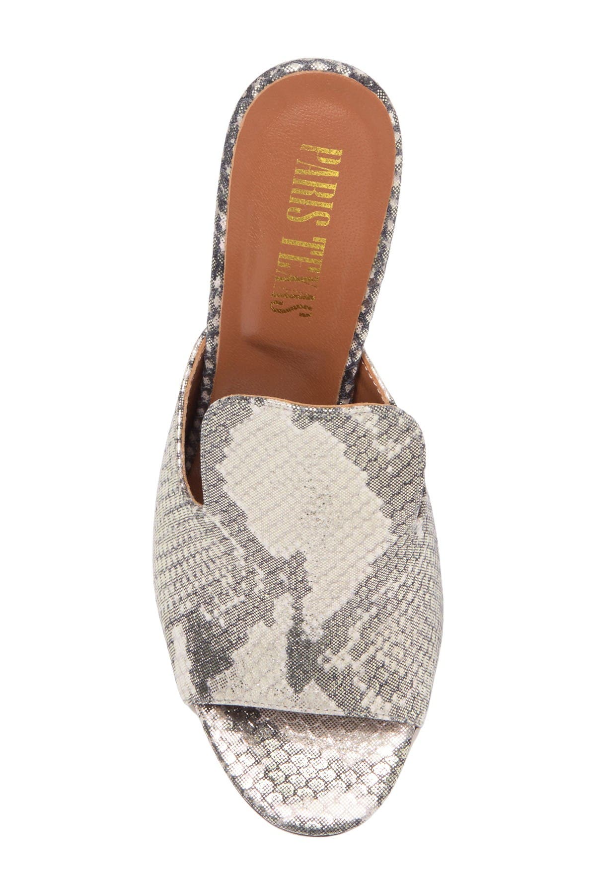 Paris Texas Metallic Snake Print Heeled Mule | Nordstromrack