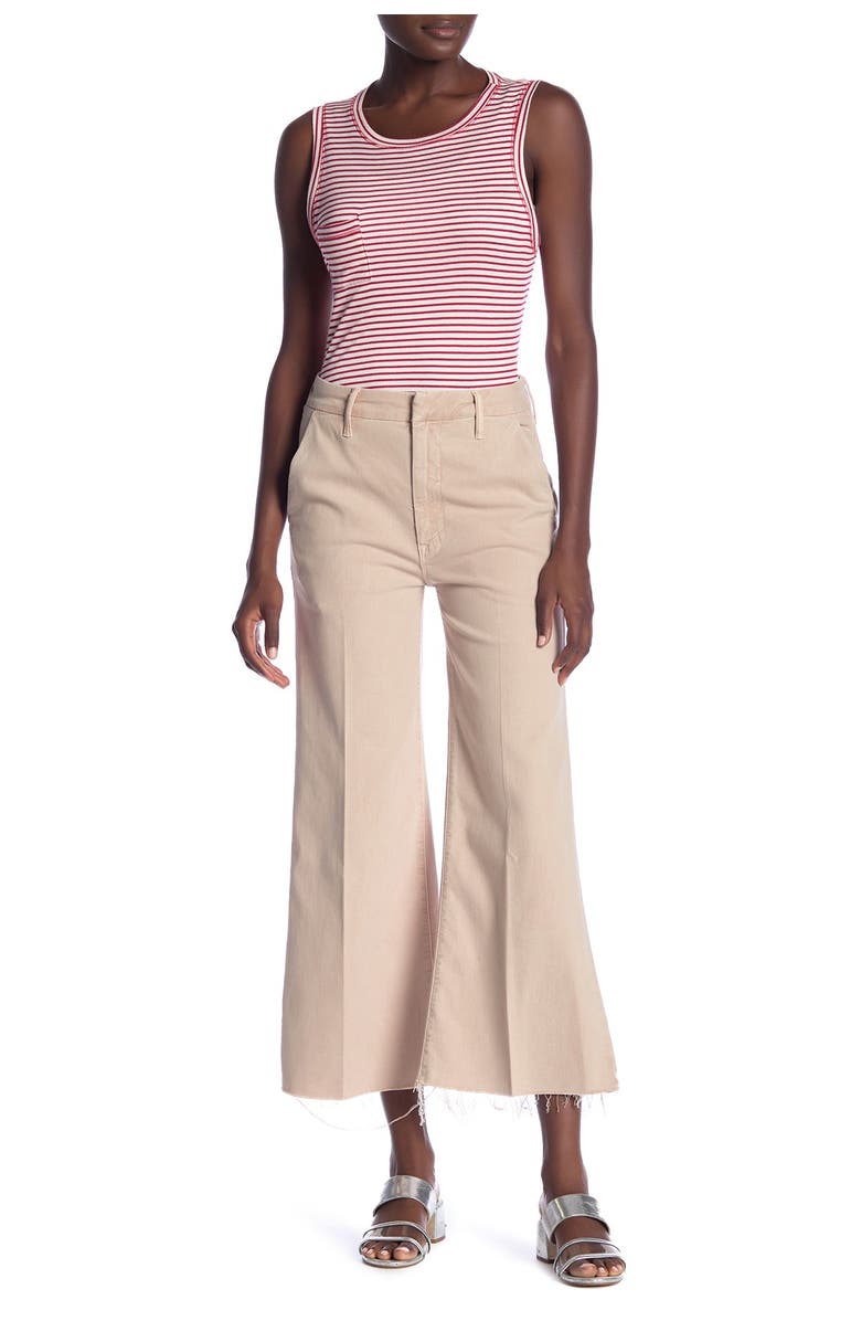 MOTHER The Roller Fray Crop Wide Leg Jeans | Nordstromrack