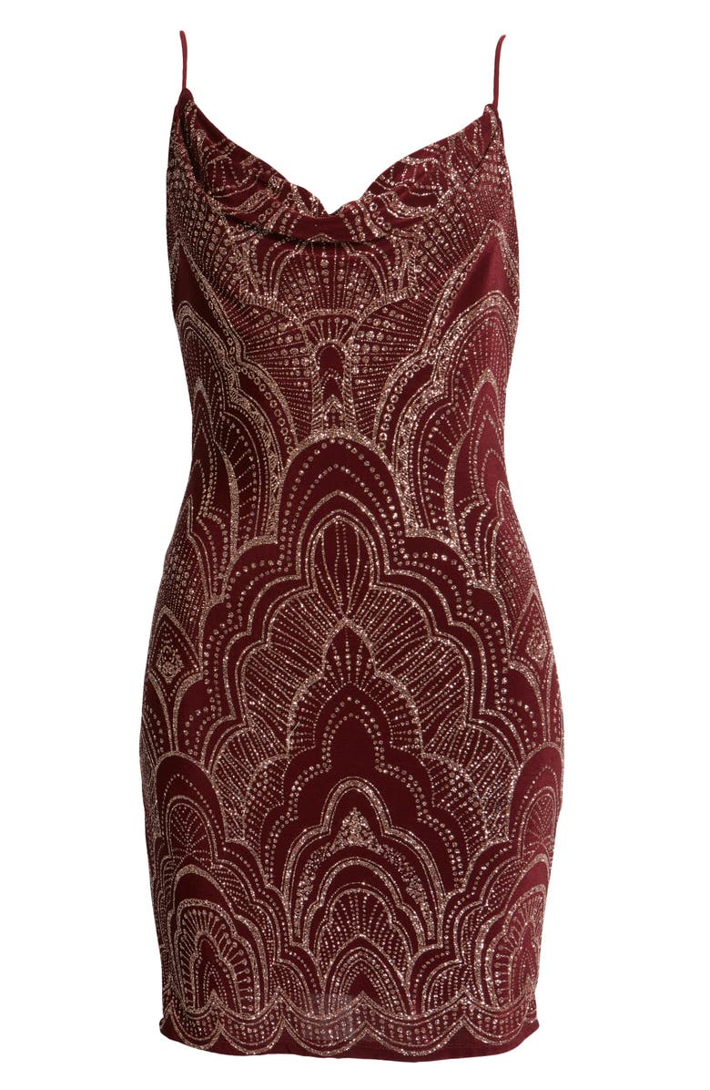 Jump Apparel Glitter Cowl Neck Body-Con Minidress | Nordstromrack