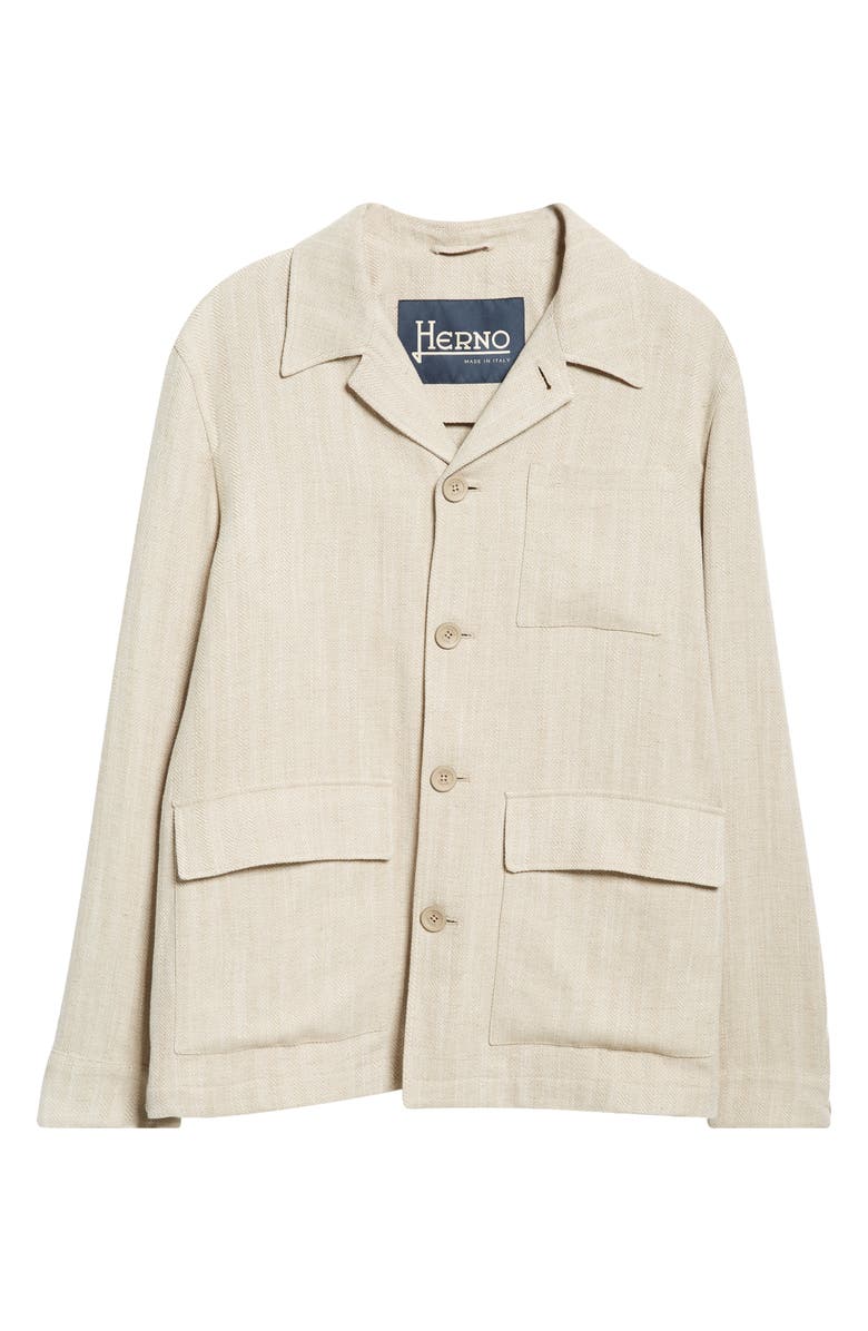 Herno Cotton & Linen Herringbone Jacket | Nordstromrack