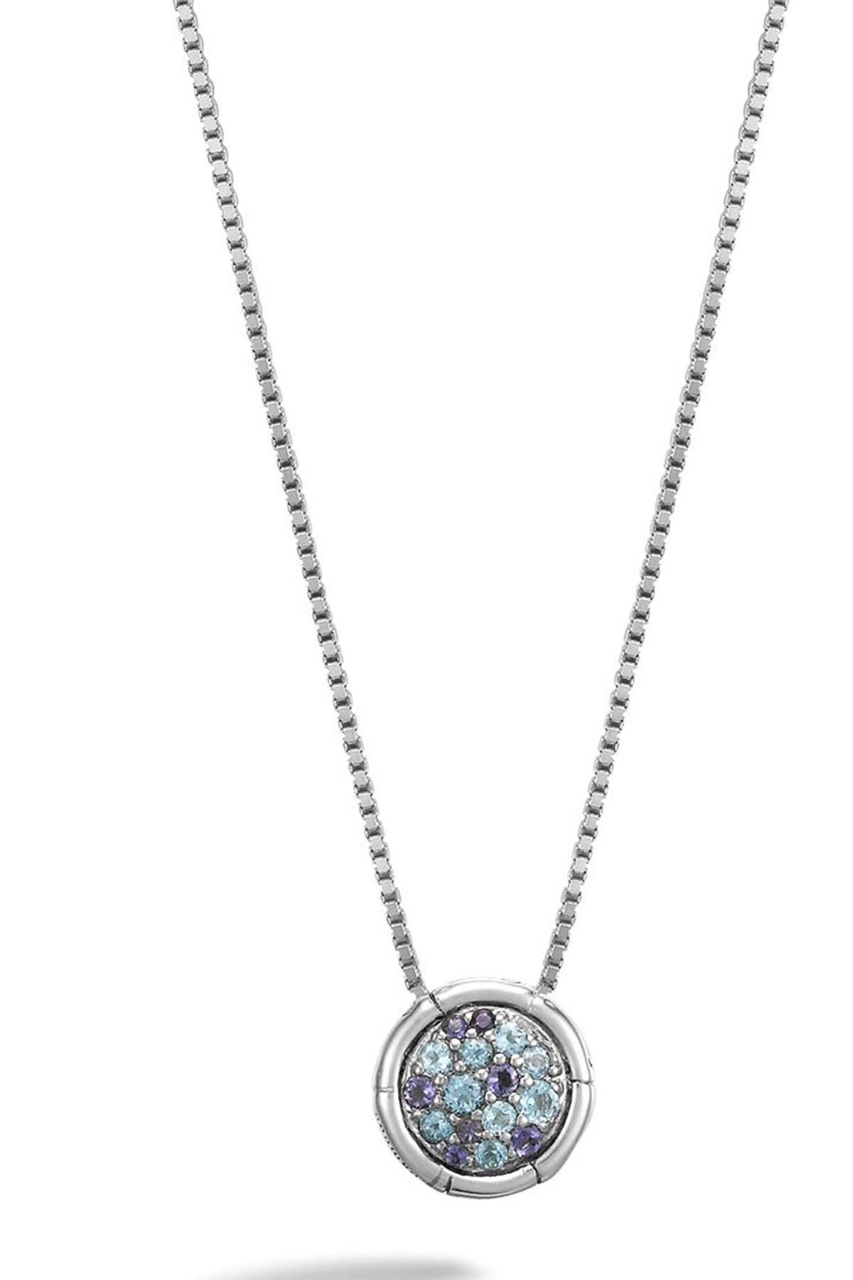 John Hardy Sterling Silver Pave Mixed Stone Bamboo Textured Circle ...