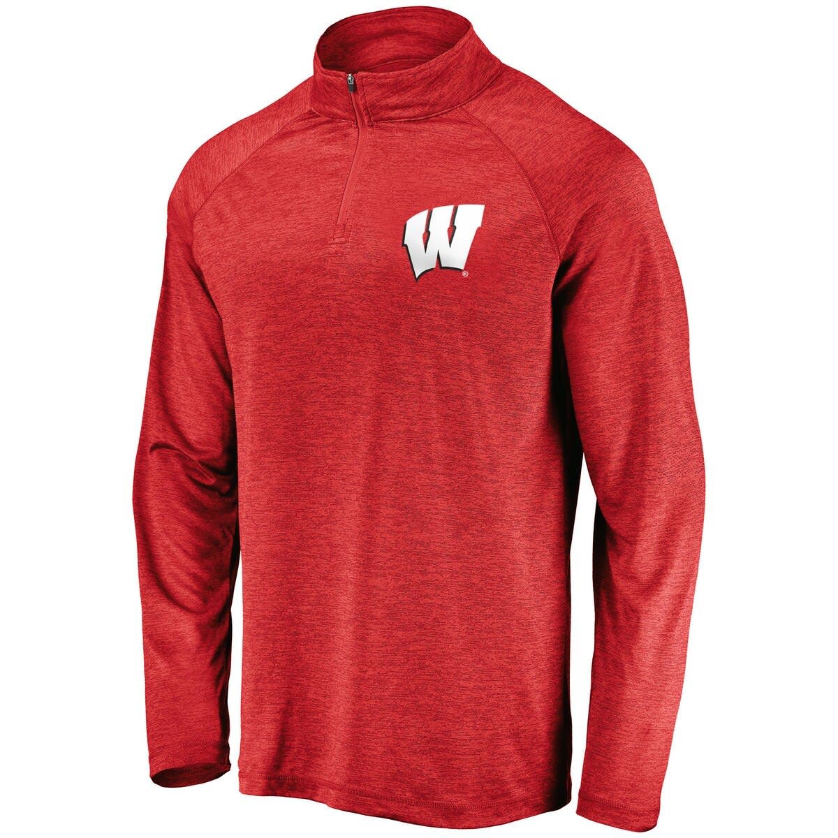 FANATICS Men's Fanatics Red Wisconsin Badgers Lightweight Striated ...