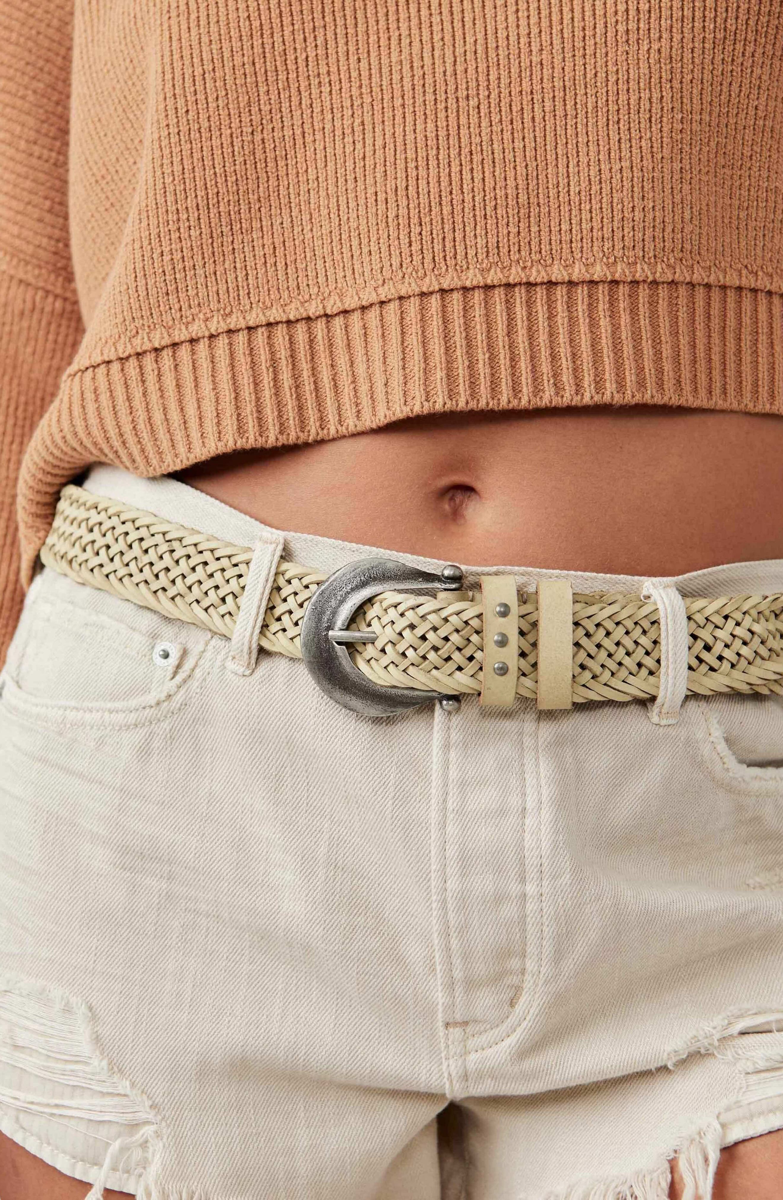 Free People We the Free Brix Woven Leather Belt | Nordstromrack