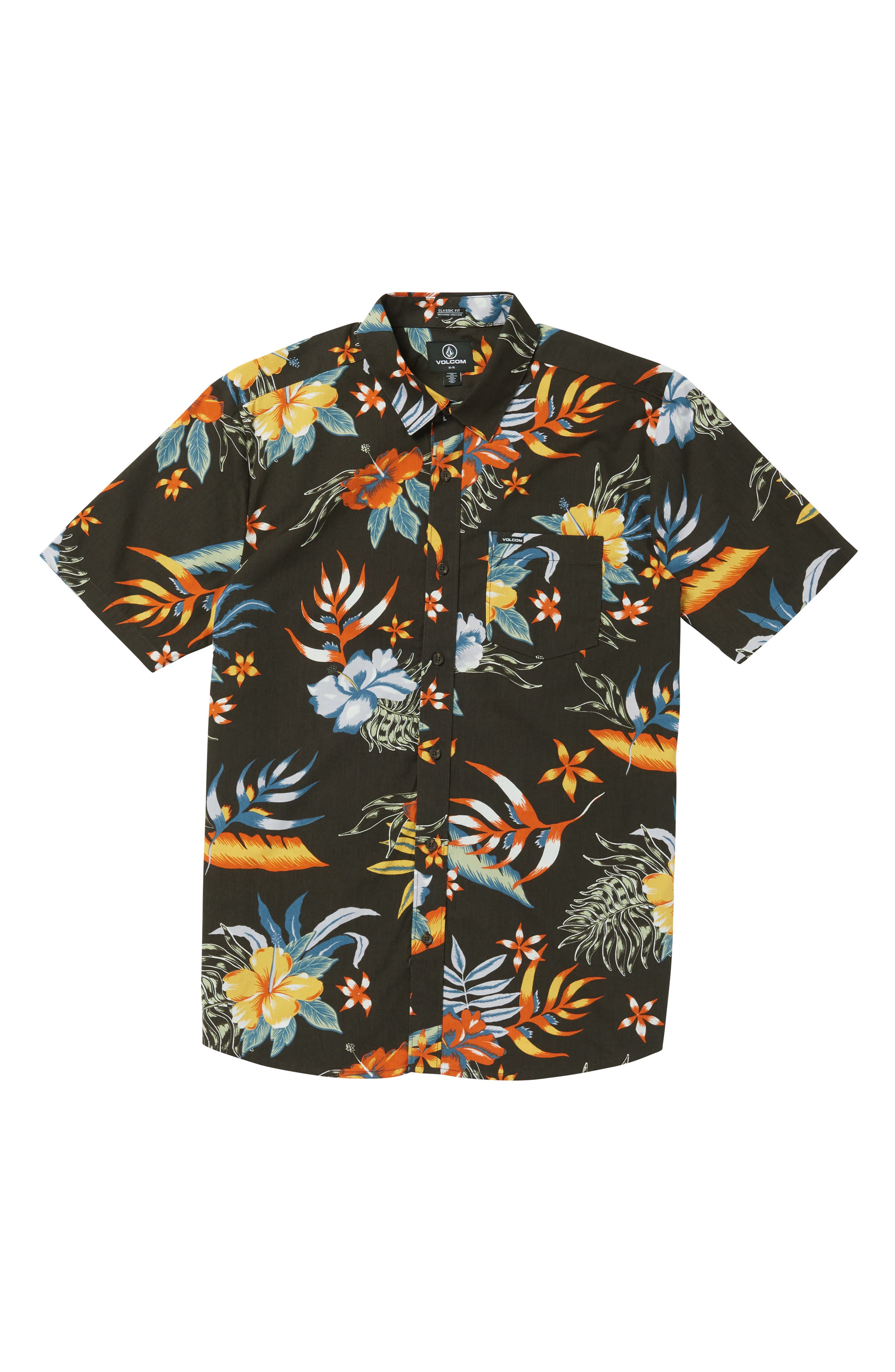 Volcom Sunriser Classic Fit Floral Short Sleeve Button-Up Shirt ...