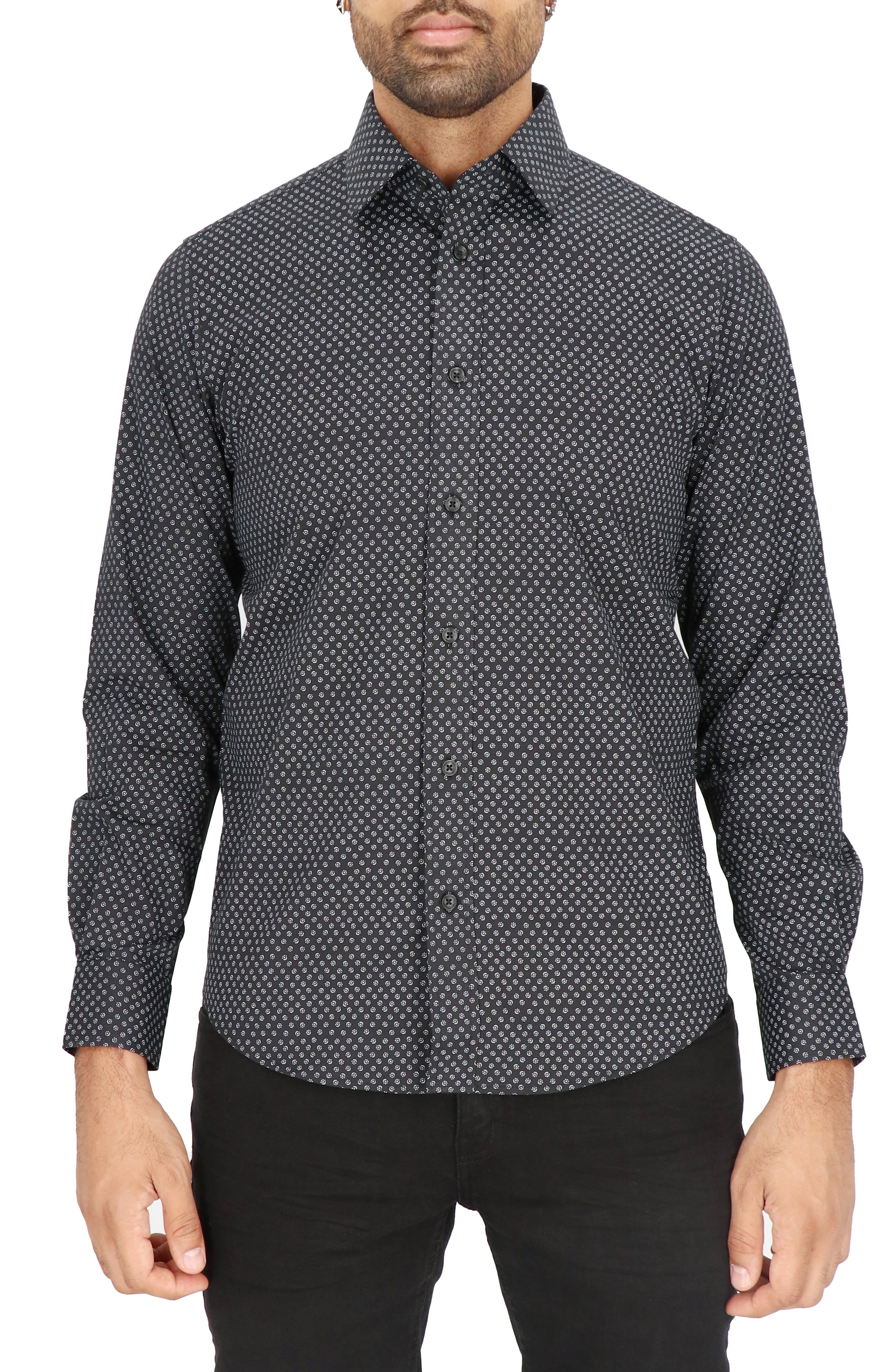Modern Fit Flower Stretch Cotton Dress Shirt (Men) | Nordstromrack