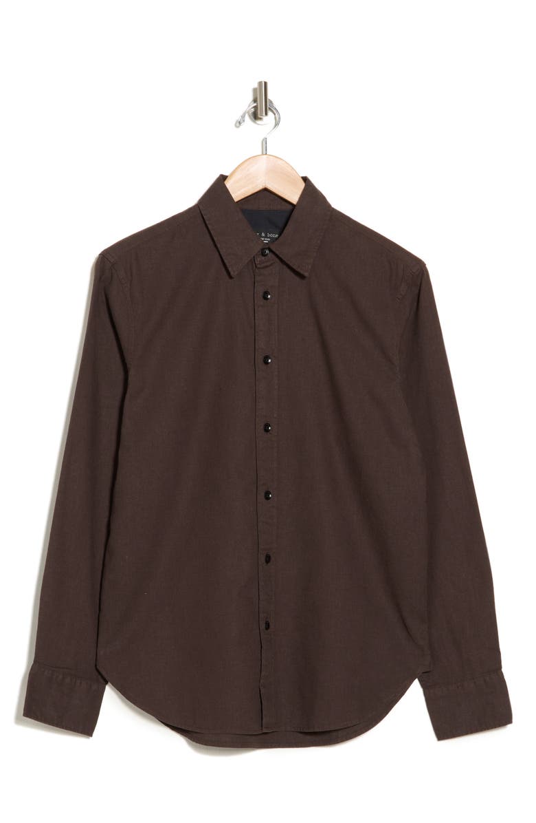 rag & bone Finch Long Sleeve Hemp & Cotton Button-Up Shirt | Nordstromrack