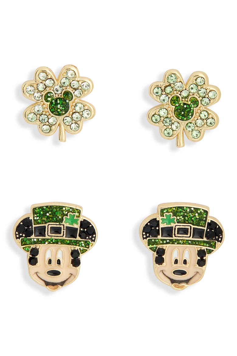 x Disney® Saint Patrick's Day Set of 2 Mickey Mouse Stud Earrings ...