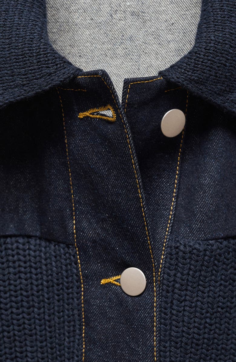 MANGO Crochet Trim Denim Jacket | Nordstrom