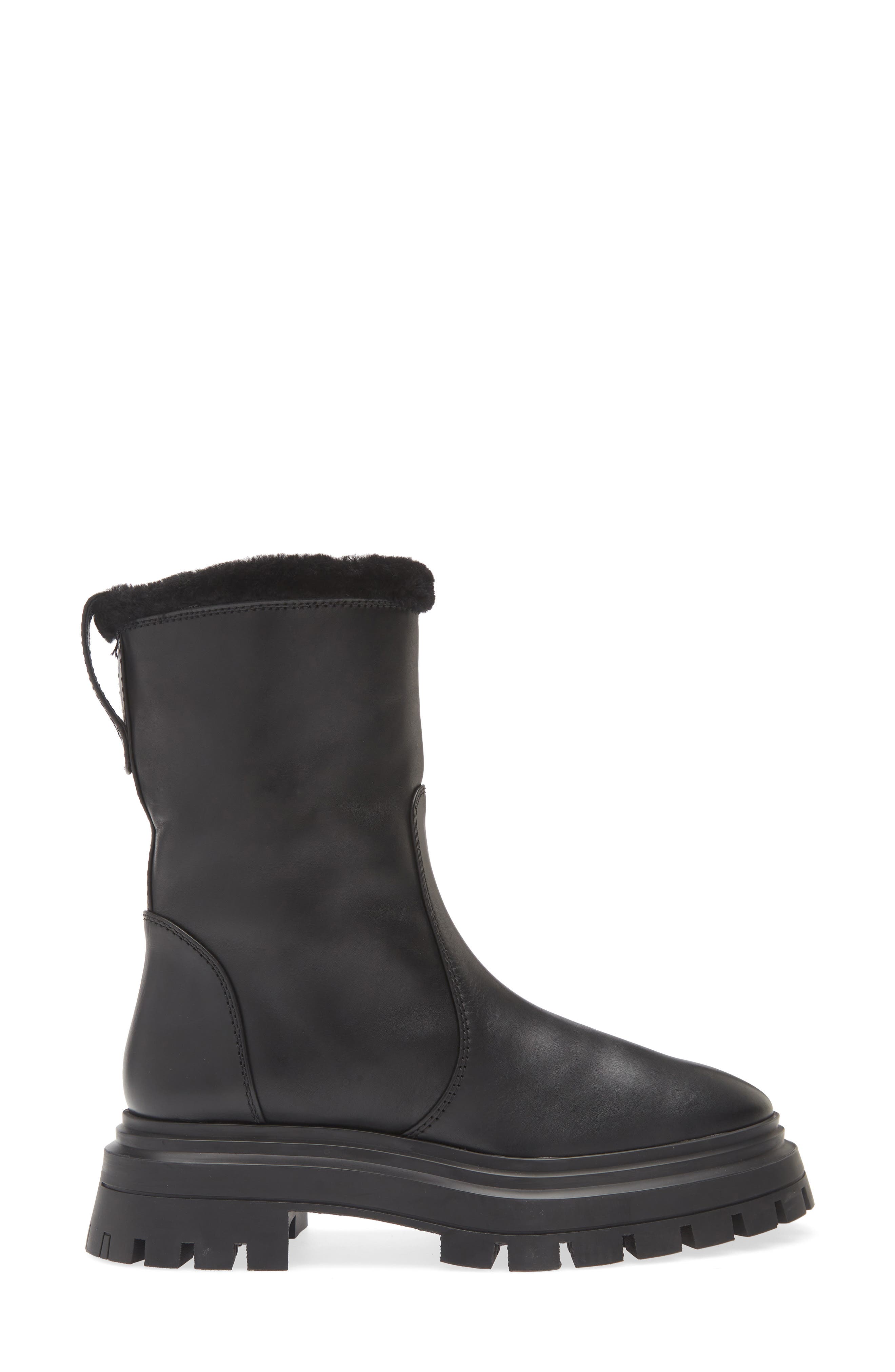 Stuart Weitzman Bedford Chill Genuine Shearling Lined Moto Bootie ...