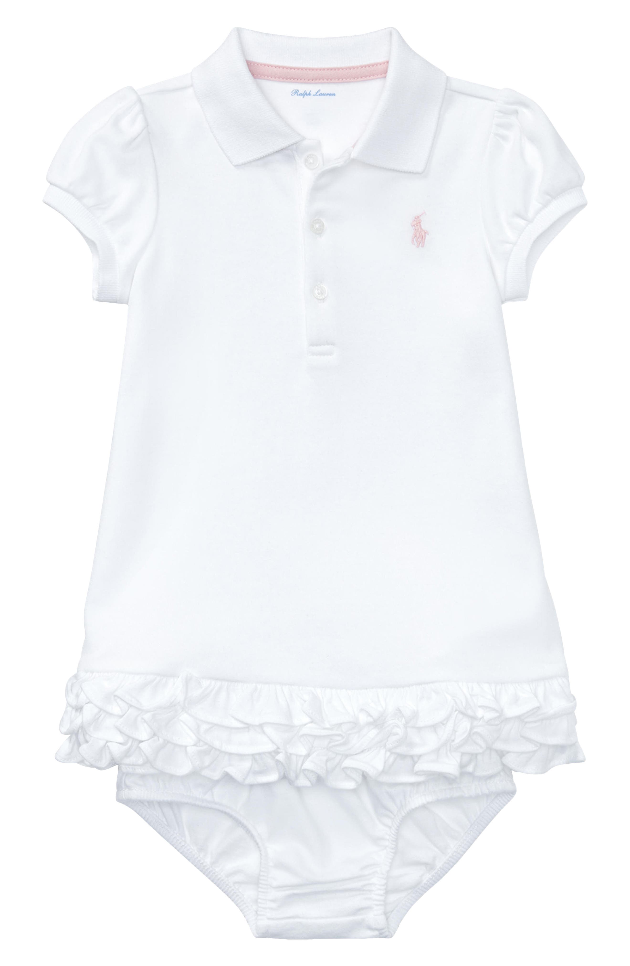 Ralph Lauren 'Cupcake' Ruffle Hem Polo Dress & Bloomers | Nordstrom