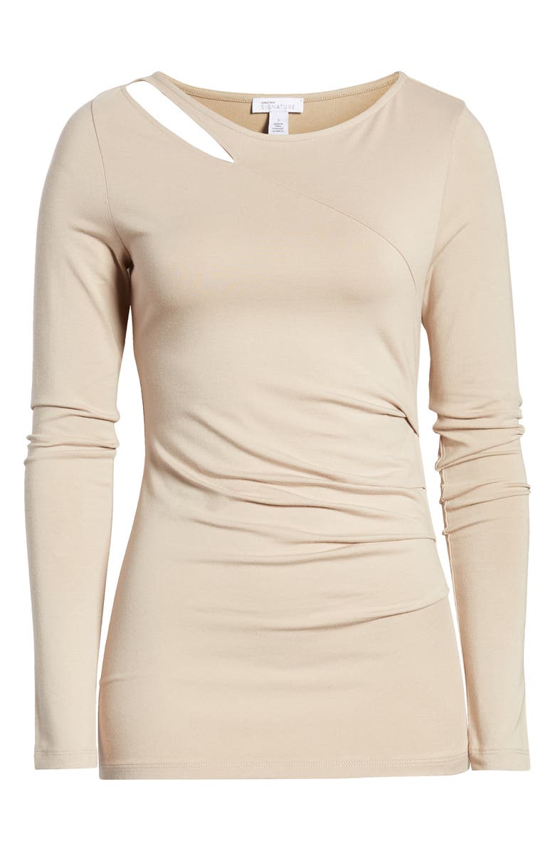 Nordstrom Signature Side Pleat Long Sleeve Knit Top | Nordstrom