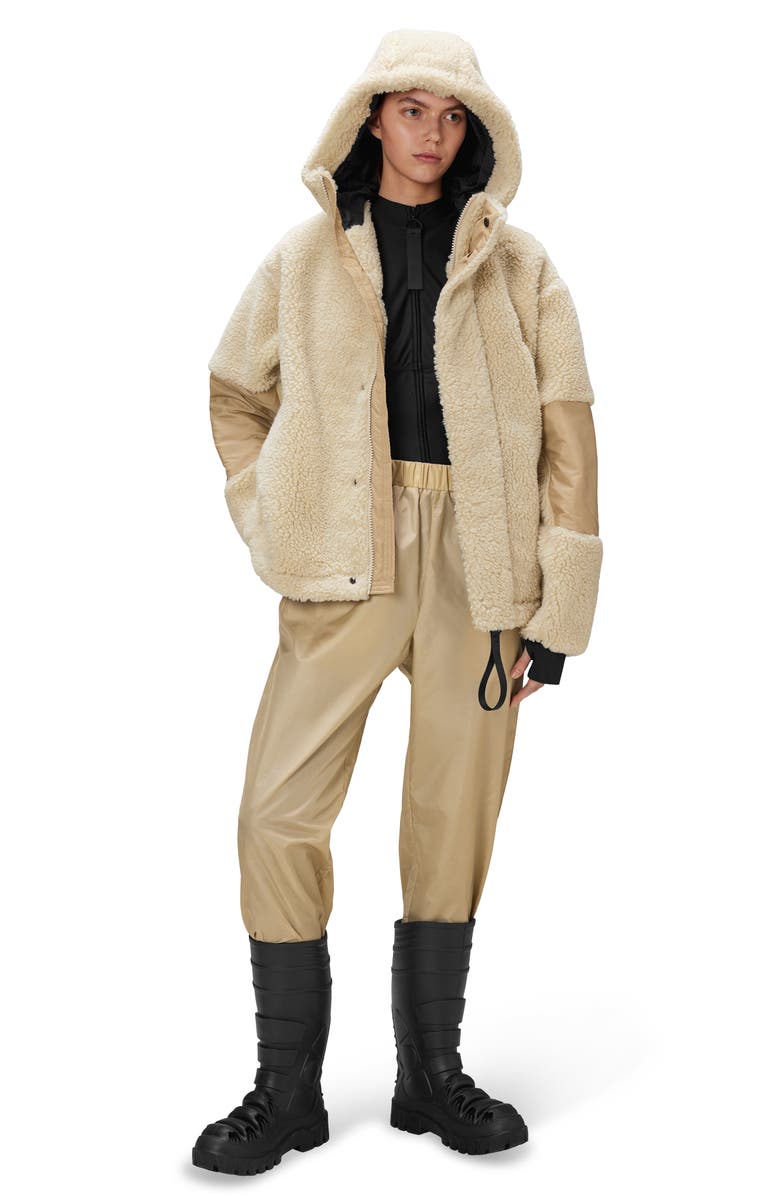 Rains Kofo Mixed Media High Pile Fleece Jacket | Nordstromrack