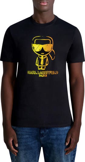 KARL LAGERFELD PARIS Outline Karl Character Cotton Graphic T-Shirt ...